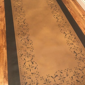 Early American Floorcloth Area Rug. Primitive Floor Cloth. May House ...