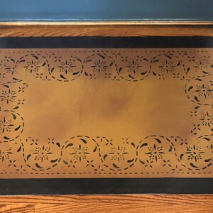 Early American Floorcloth Area Rug. Primitive Floor Cloth. May House ...