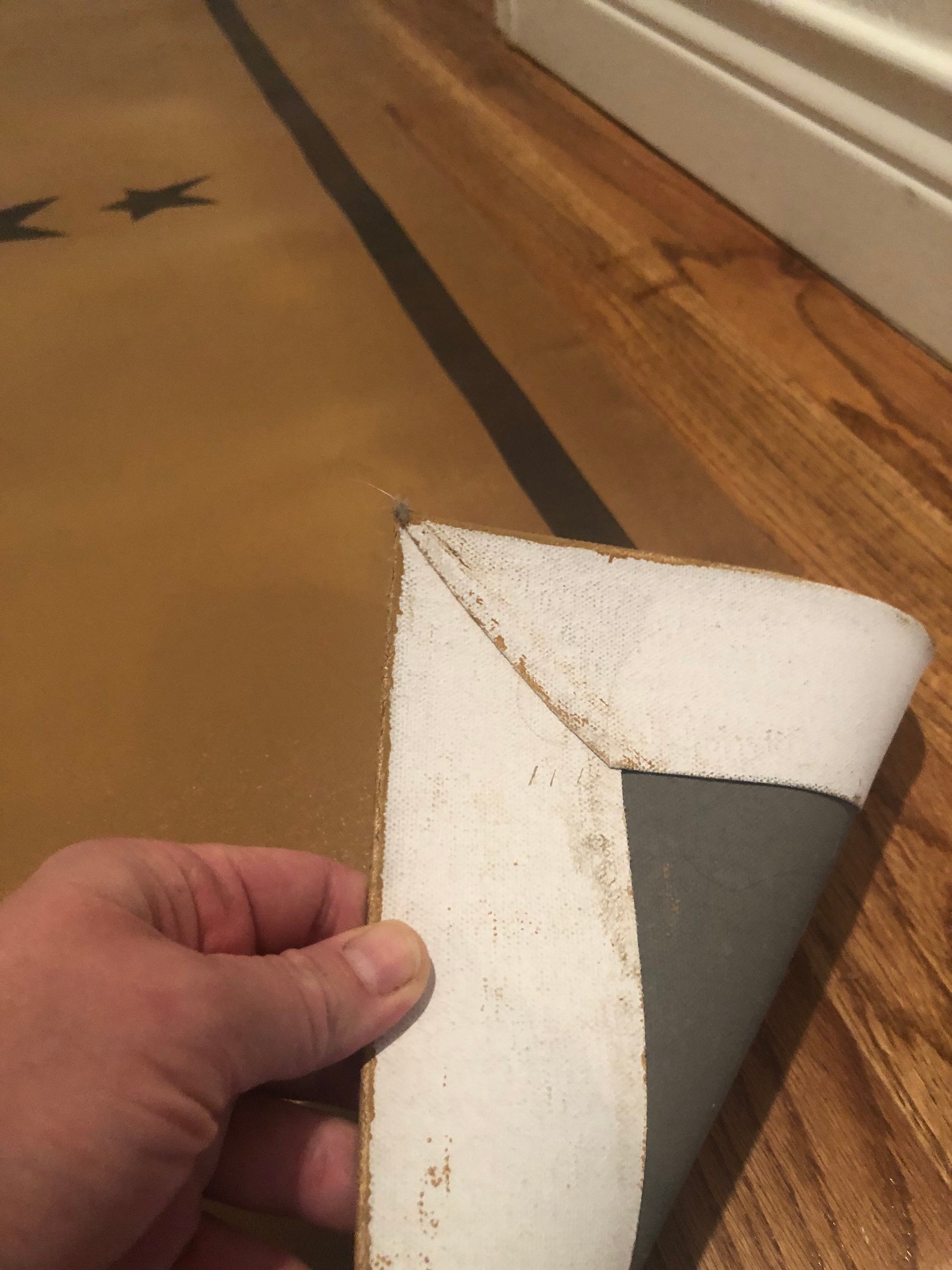 Early American Floorcloth Area Rug. Primitive Floor Cloth. May House ...