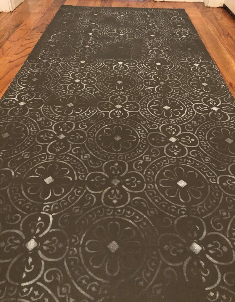 Floorcloth Area Rug in Urbane Bronze/ Dark Gray "prima Donna" Design ...