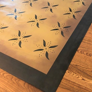 Early American Floorcloth. Primitive Floor Cloth. Folk Art Area Rug ...