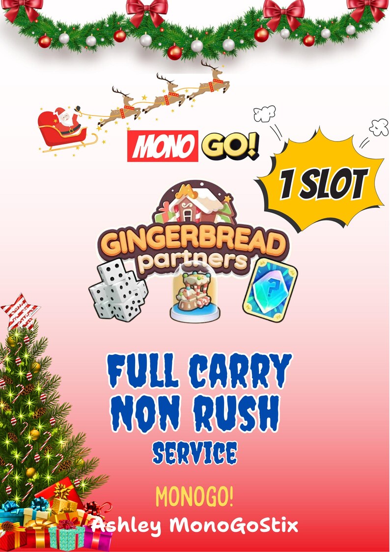 Mono Go 1 SLOT Partners Event GINGERBREAD PARTNERS Non Rush Service - Etsy