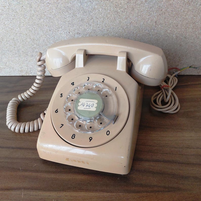 Vintage 1970 Rotary Dial Telephone, Electric Model , Beige Color ...