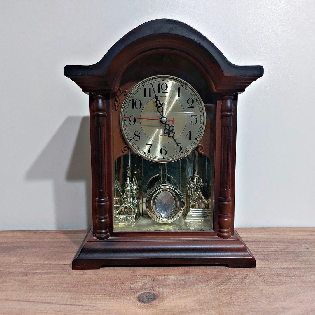 Vintage Musical Table Clock, Elegant Home Decor, Battery Operated ...