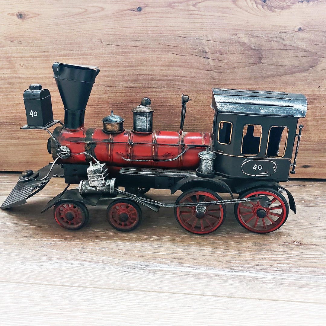 Large Handmade Metal Steam Train Model: Vintage Locomotive Decor ...