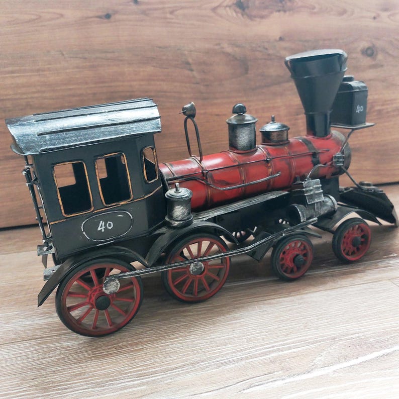 Large Handmade Metal Steam Train Model: Vintage Locomotive Decor ...