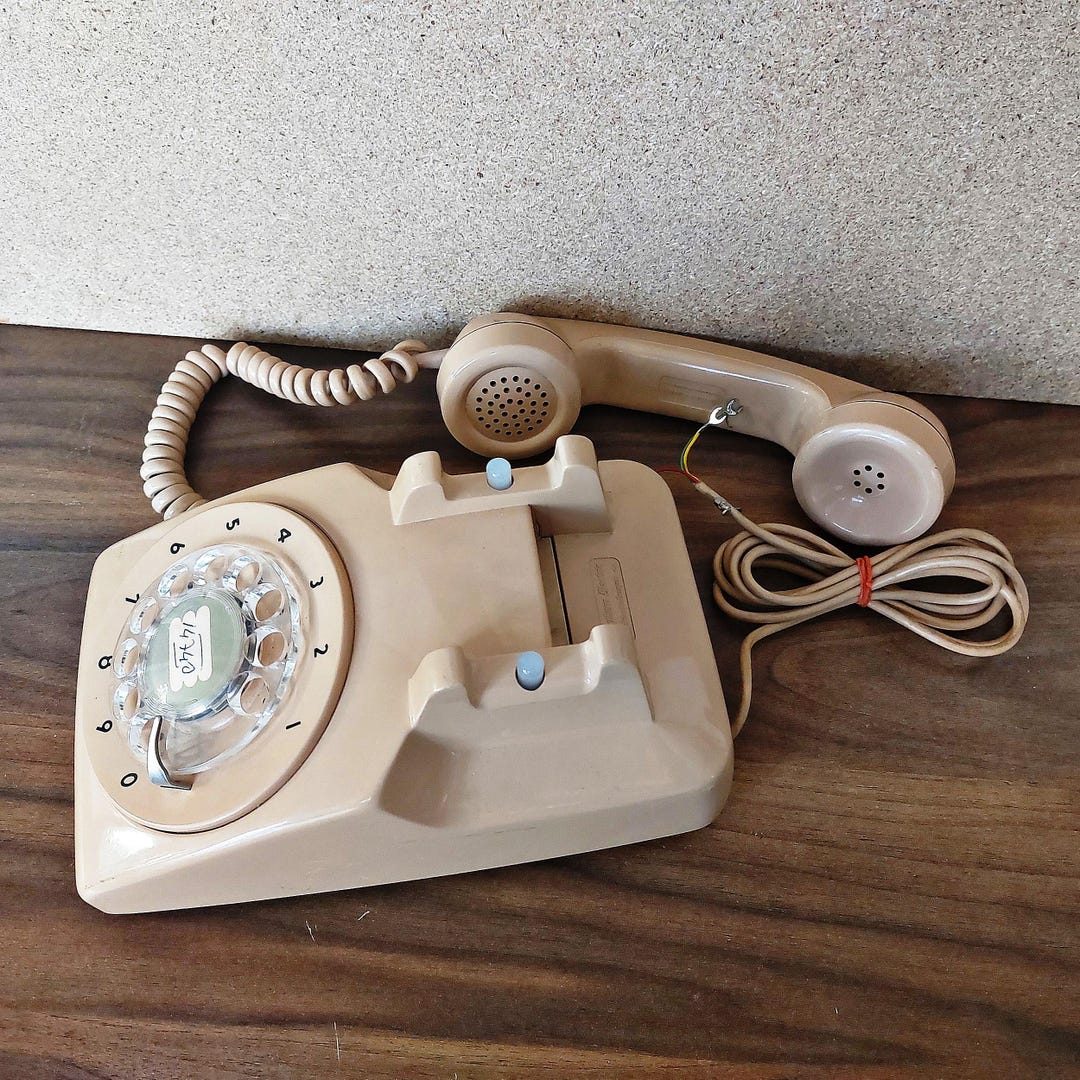 Vintage 1970 Rotary Dial Telephone, Electric Model , Beige Color ...