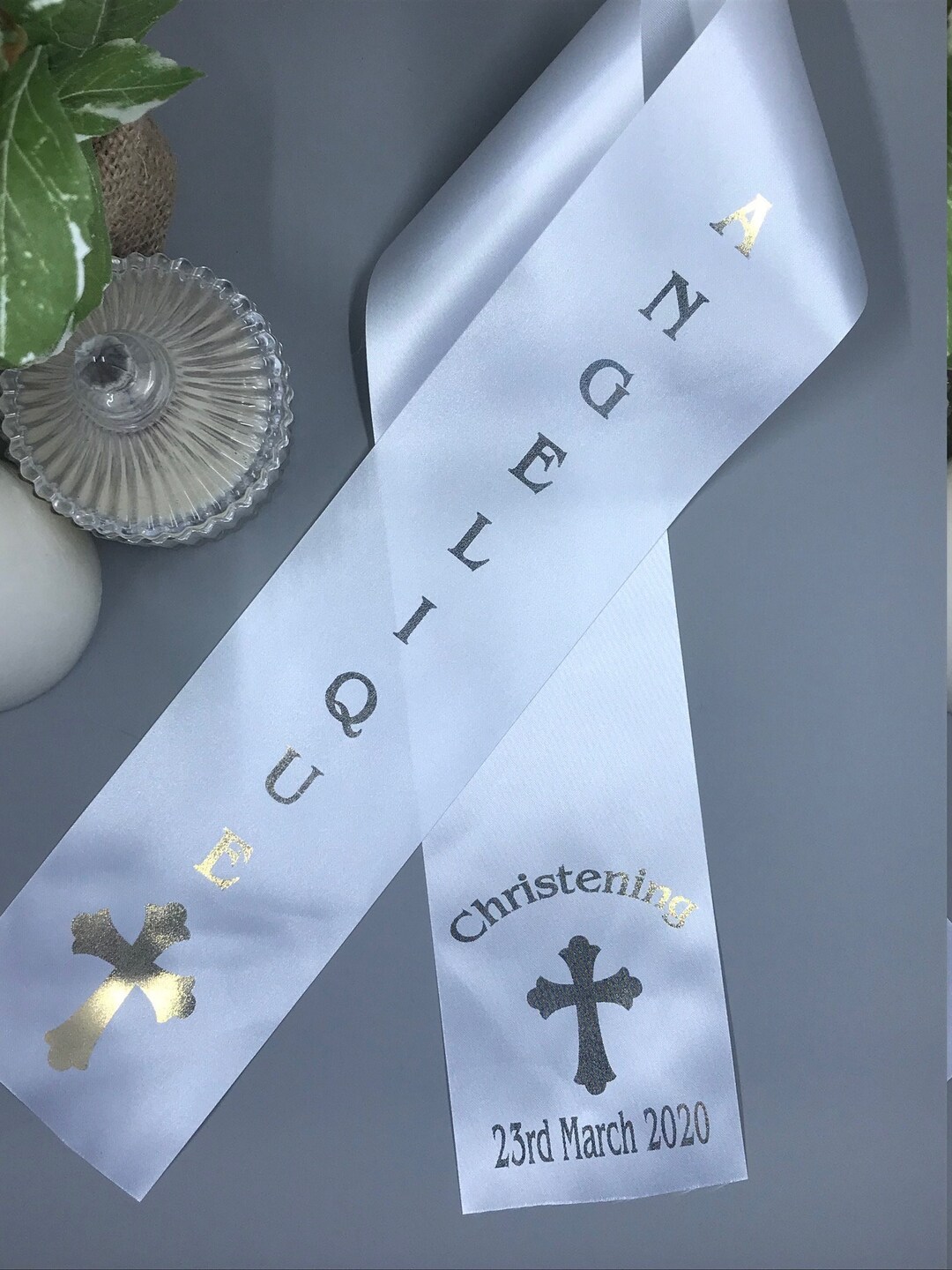 Personalized Christening or Baptism Sash Baby Religious Stole Custom ...