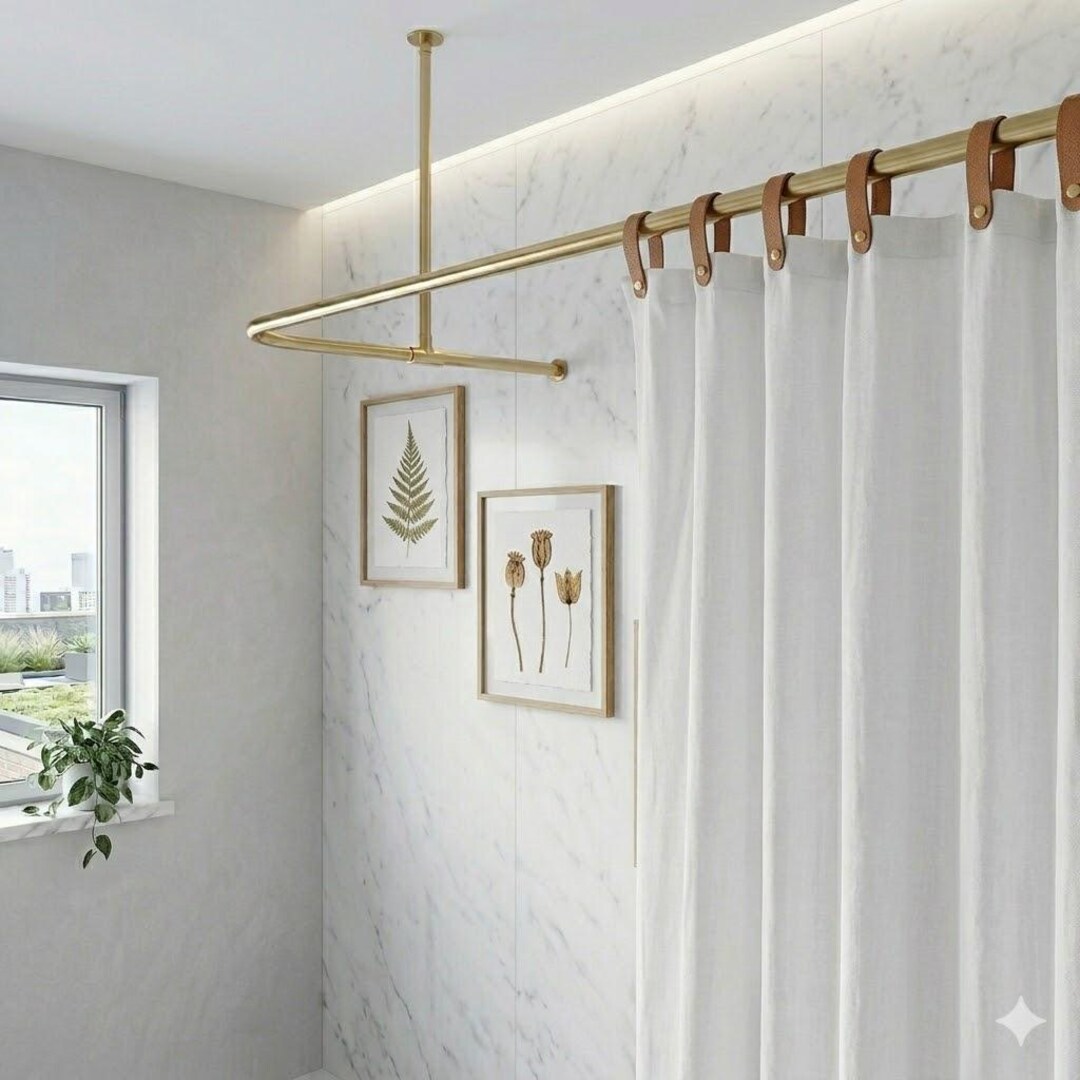 Leather Curtain Hardware, Handmade Leather Curtain Hooks, Modern ...