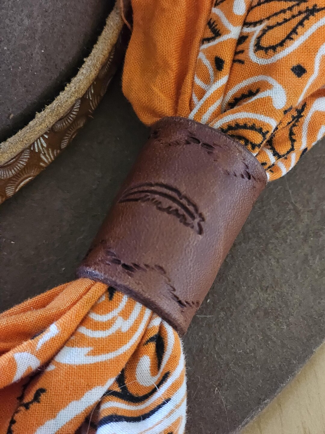 Leather Bandana Slide, Rag Slide, Ready to Ship - Etsy