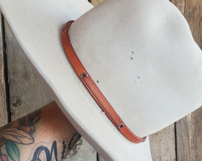 Leather Laced Hat Band, Custom Hat Band, Western Hat Band, Cowboy Hat ...