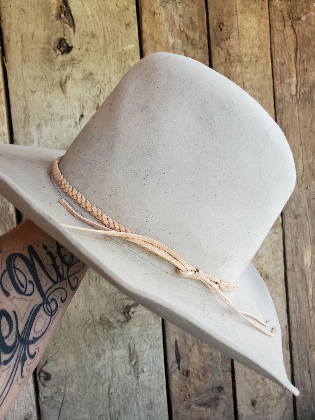 Hand Braided Suede Hat Band - Suede Lace Hat Band - Simple Hat Band ...
