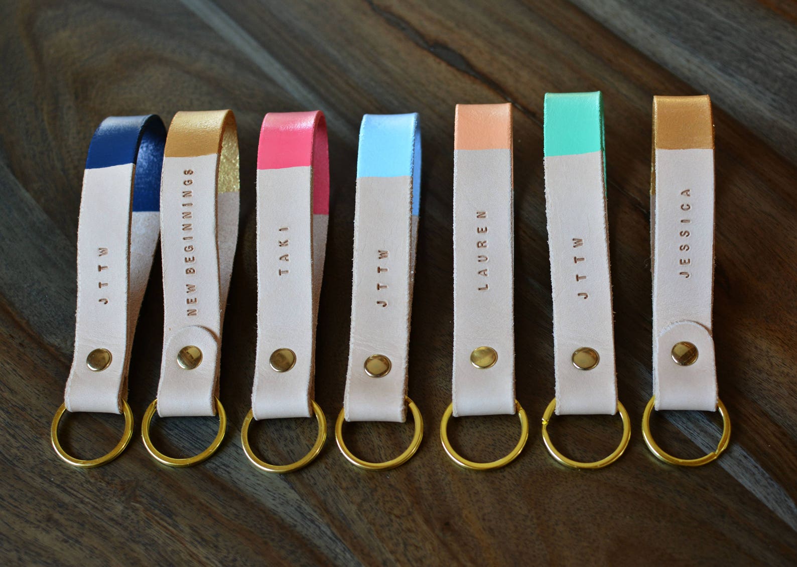 Personalized Leather Keychain Custom Leather Key Chain New | Etsy