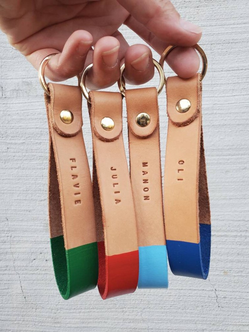 Personalized Leather Keychain Custom Leather Key Chain New - Etsy