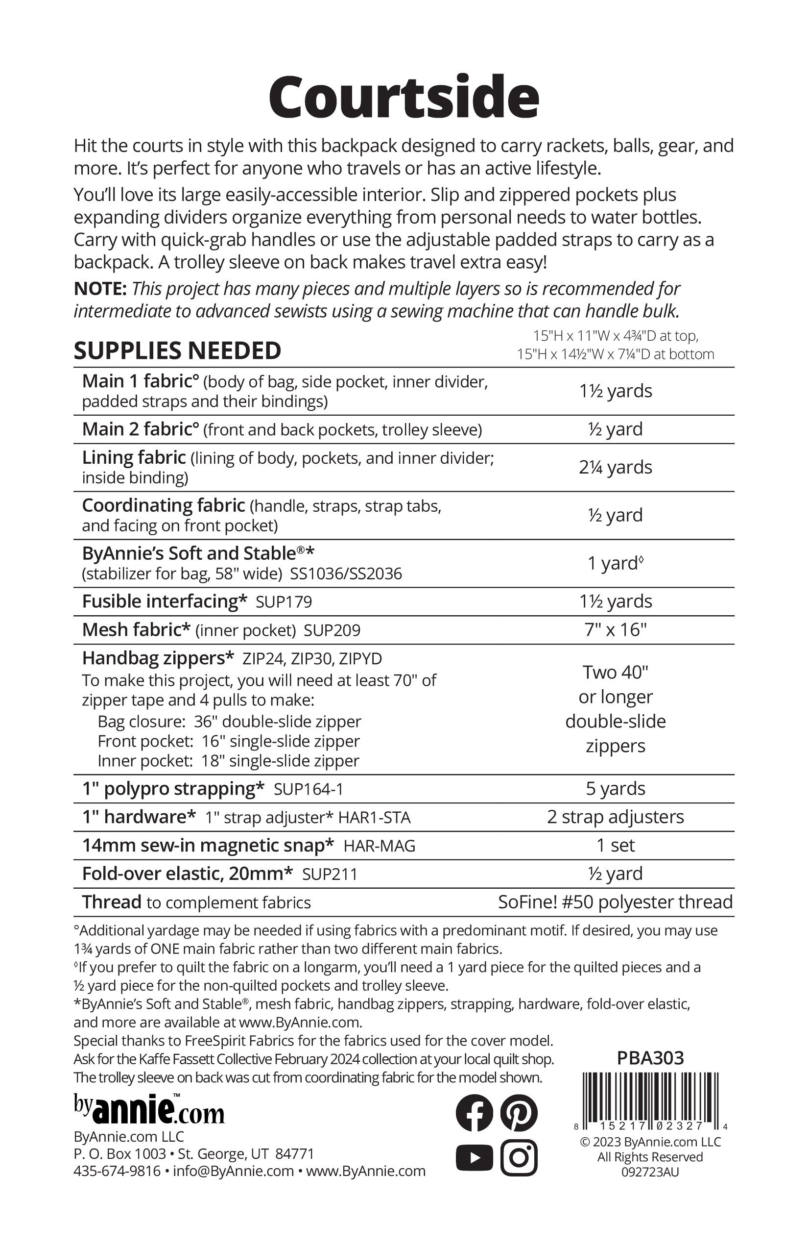 Courtside Pickleball Tennis Bag Pattern by Annie Suitcase Bag Quilted ...