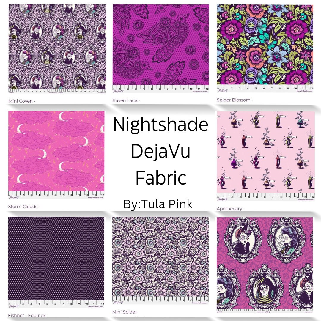 Shipping Now **nightshade Dejavu Fabric Line Tula Pink Fat Quarter ...
