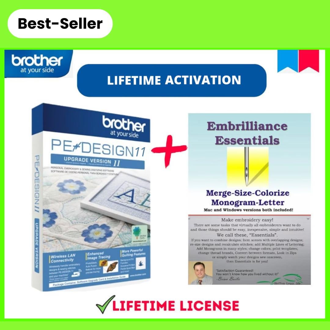 PE DESIGN-11 & Embrilliance Essentials Bundle 330,000 Free Embroidery Designs - Etsy