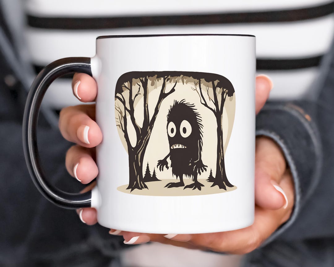 Coffee Mug Monster Folk Art Housewarming Birthday Gift Illustration ...