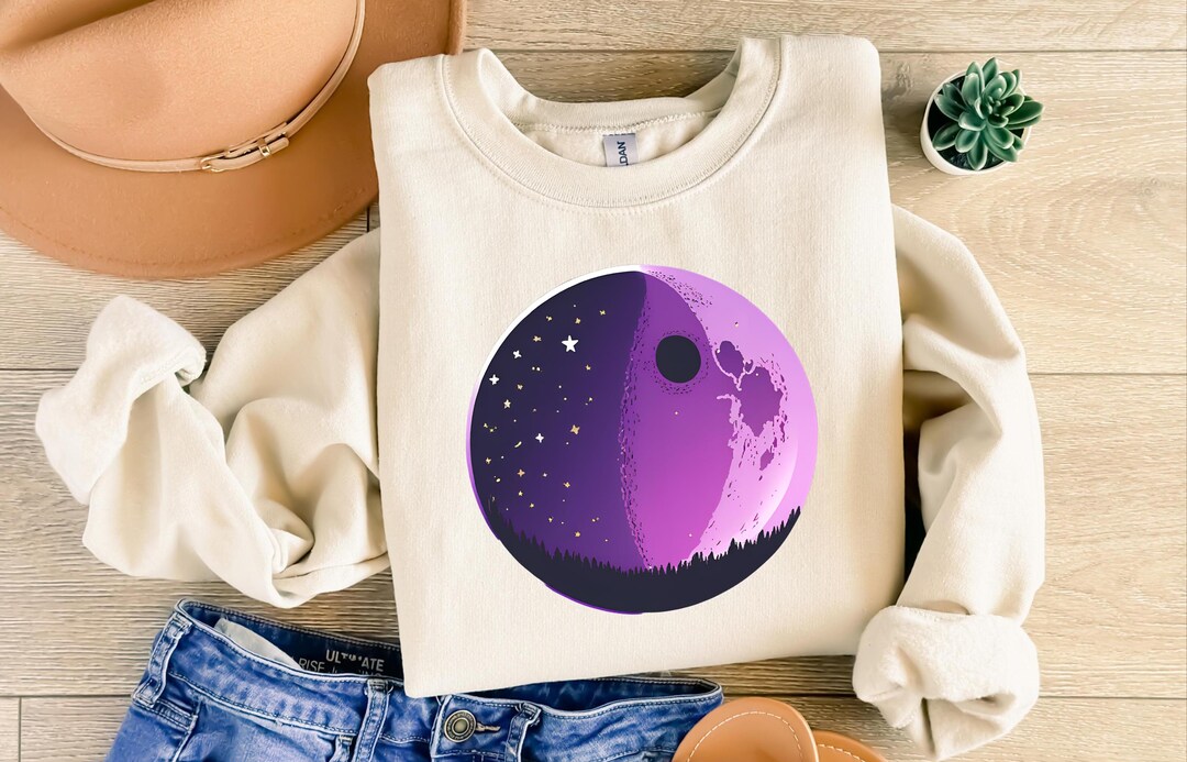 Celestial Sweatshirt, Moon Phase Hoodie, Boho Mystical Moon and Sun ...
