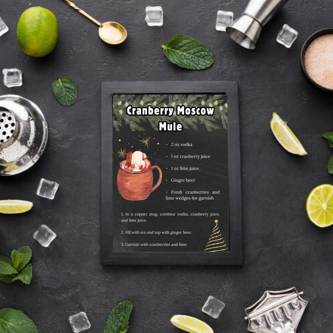 Mix It up Elegant Cocktail Printable, Editable Recipe Cards Cheers to ...