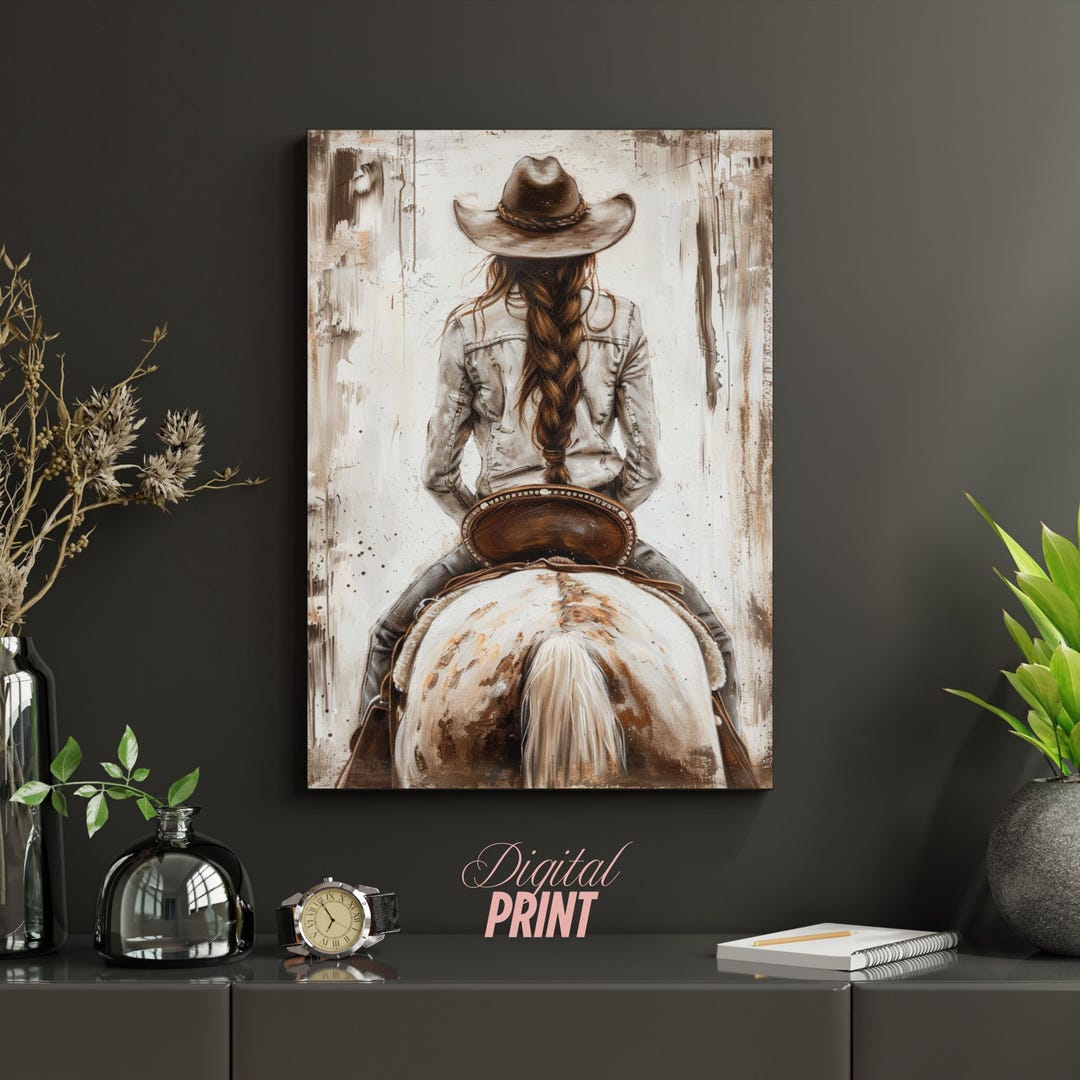 Cowgirl Wall Art Printable: Boho Western Decor (digital Download ...