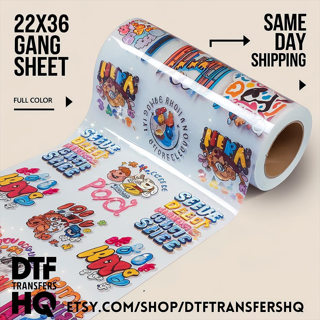 DTF Transfers 22x36, Wholesale DTF Prints, Bulk DTF Prints, Heat ...