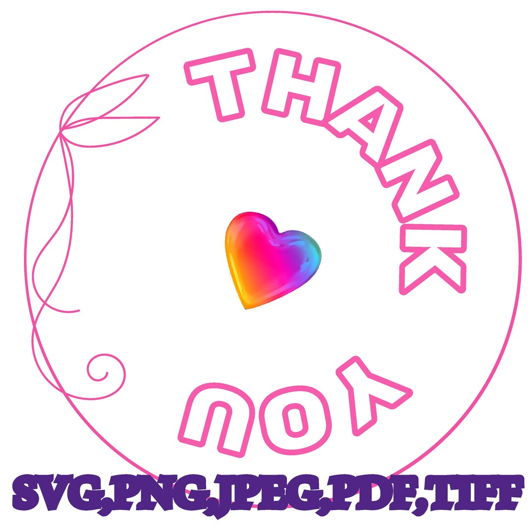 Digital Thank You Labels Lgbt Heart Svg, Pdf, Png - Etsy