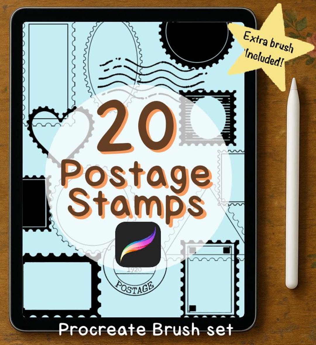 Procreate Vintage Postage Stamp Brush Set, Stamp Shape Stamps, Simple ...
