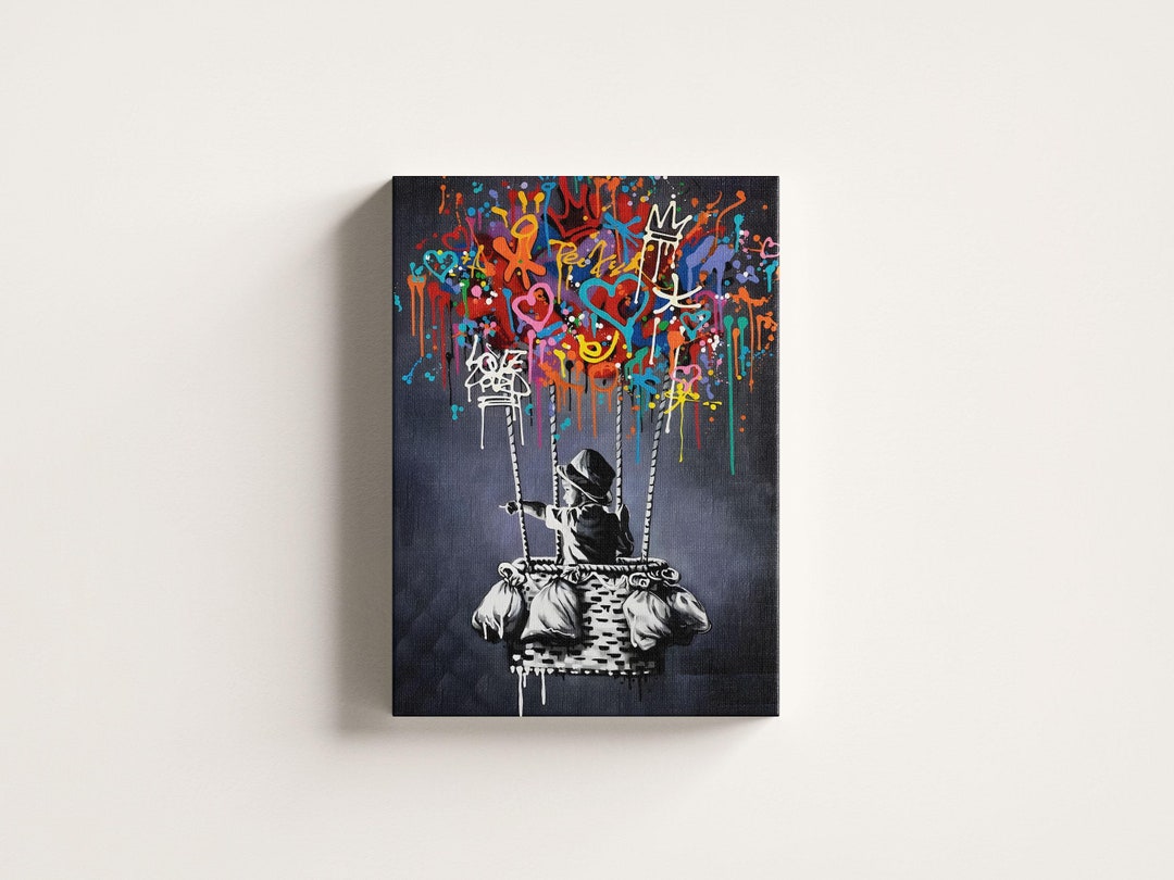 Banksy Balloon Canvas, Balloon Poster, Banksy Art, Wall Art Canvas ...