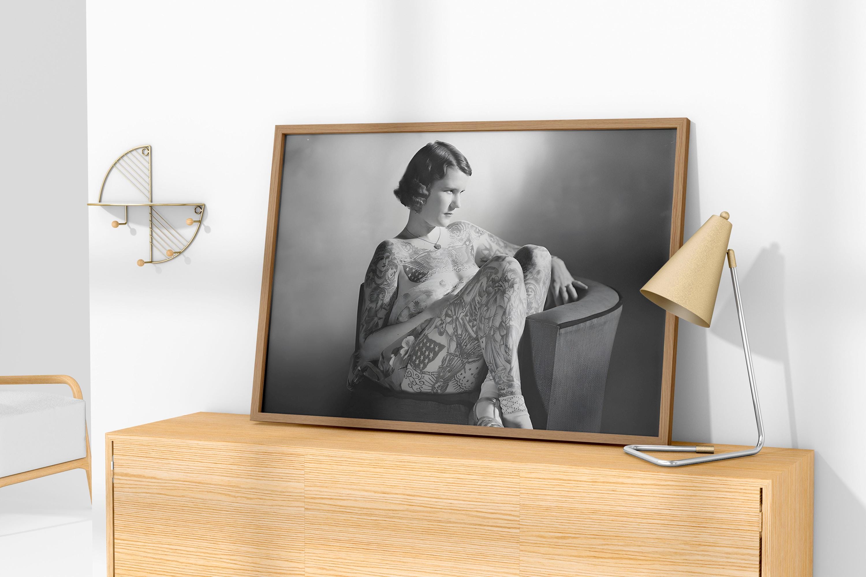 Tattoo Lady, Vintage Photographs, Weird and Unusual Photo Print, Art ...
