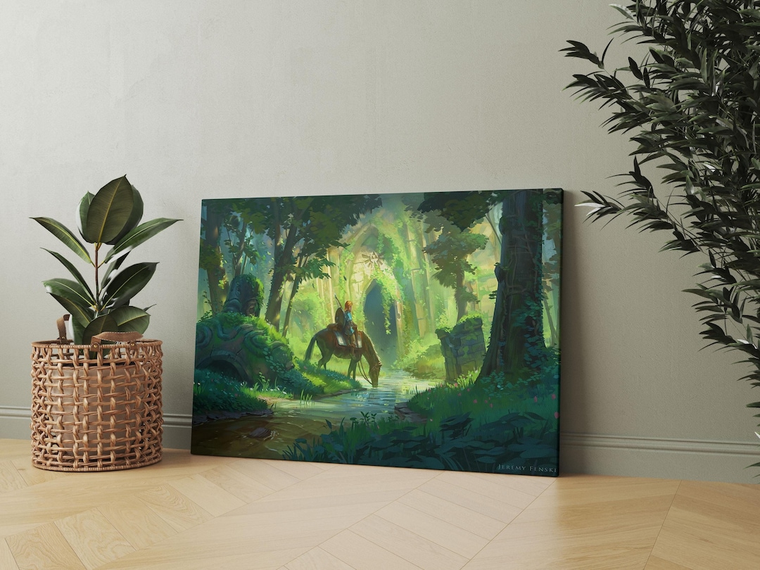 Zelda Breath of the Wild Poster Canvas Gift, Village Hyrule Jungle ...