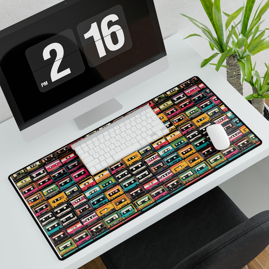 Retro Cassette Tape Desk Mat, Vintage Music Mouse Pad, 80s Decor ...