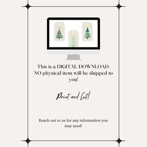 Christmas Tree Gift Tags, Printable Instant Download, Watercolor Trees ...
