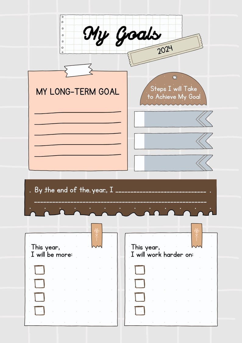 Goal Setting Printable - - Etsy
