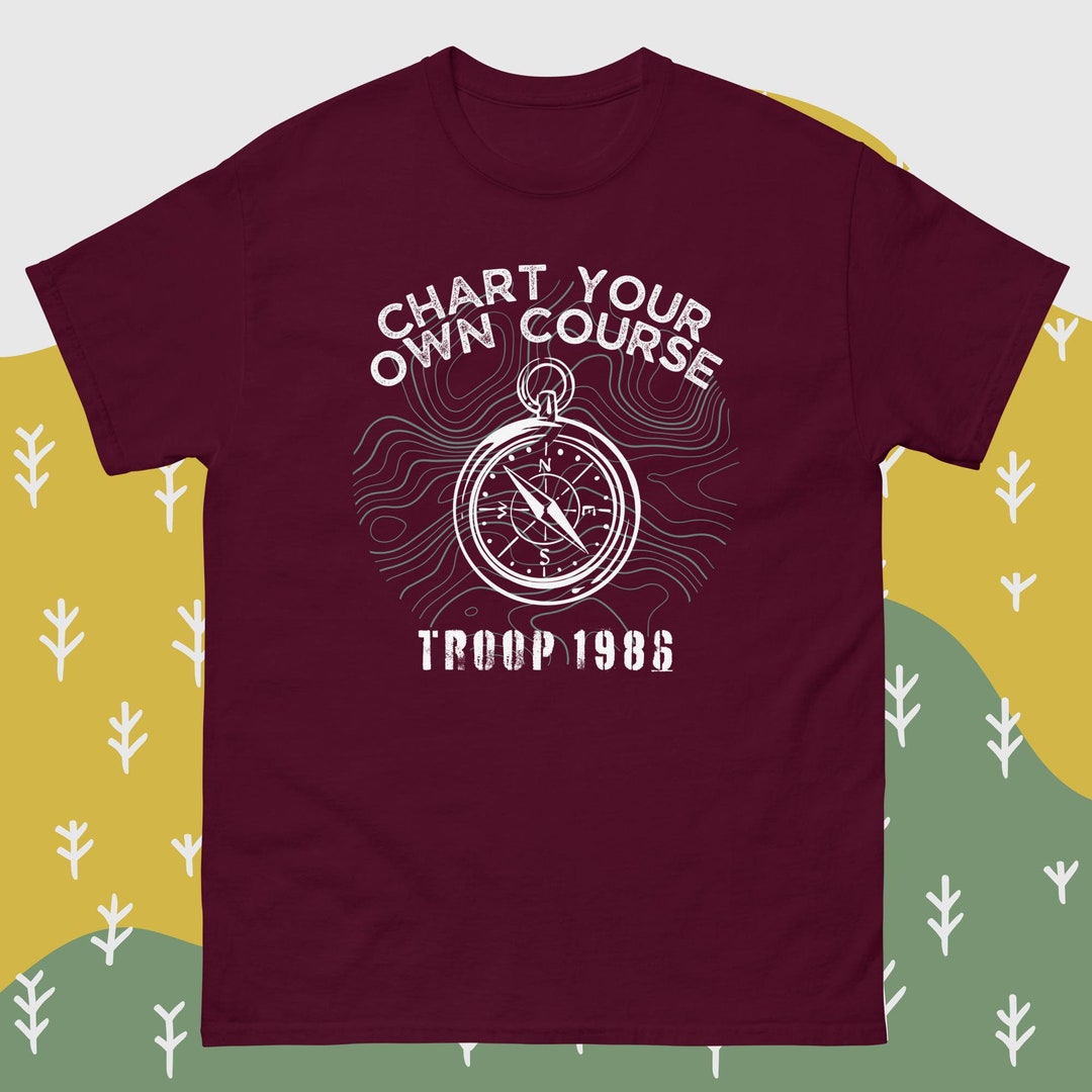Custom Chart Your Own Course Unisex T-shirt Compass and Topographic ...