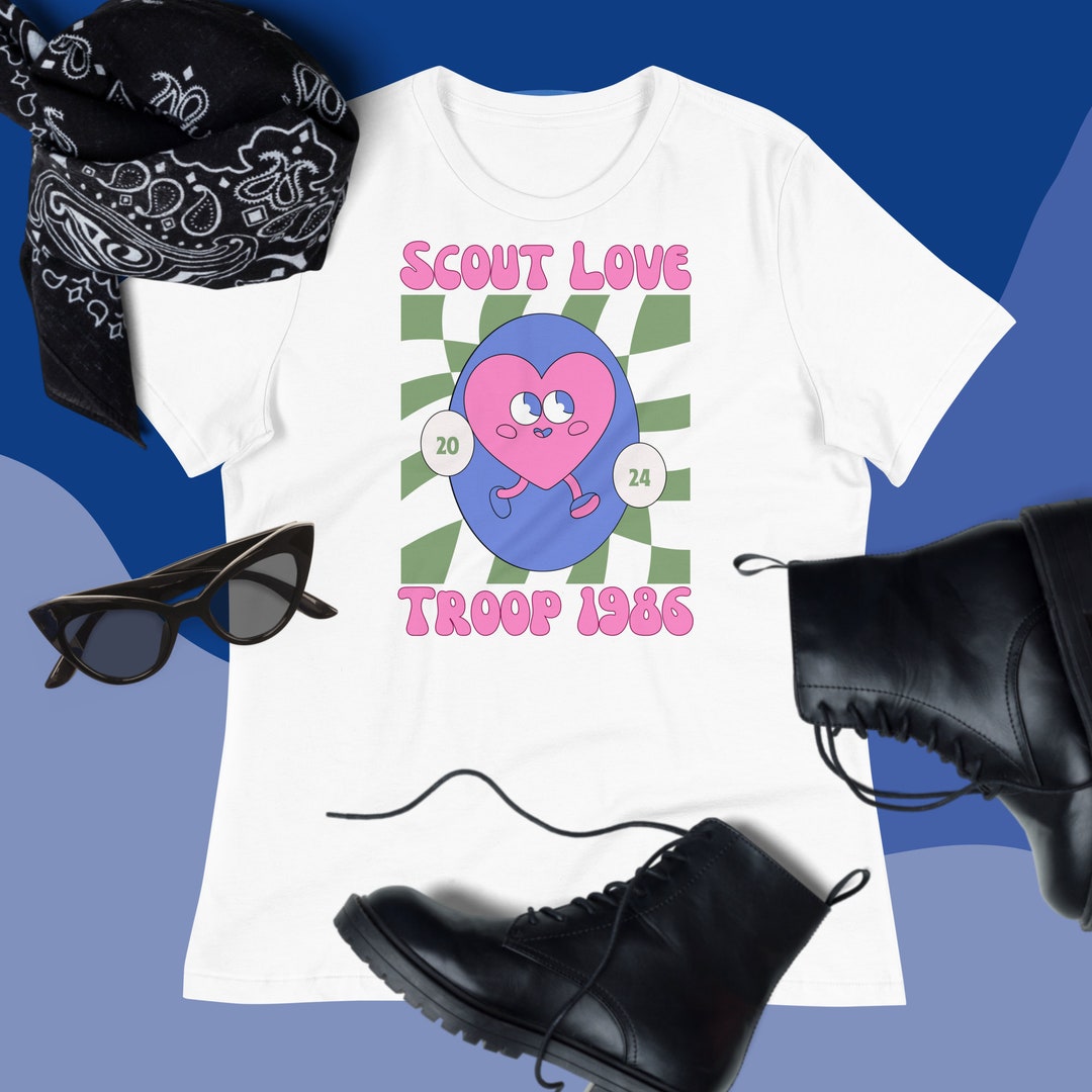 Custom Scout Heart Shirt Scout Love Retro Scout Troop Women's Shirt for ...