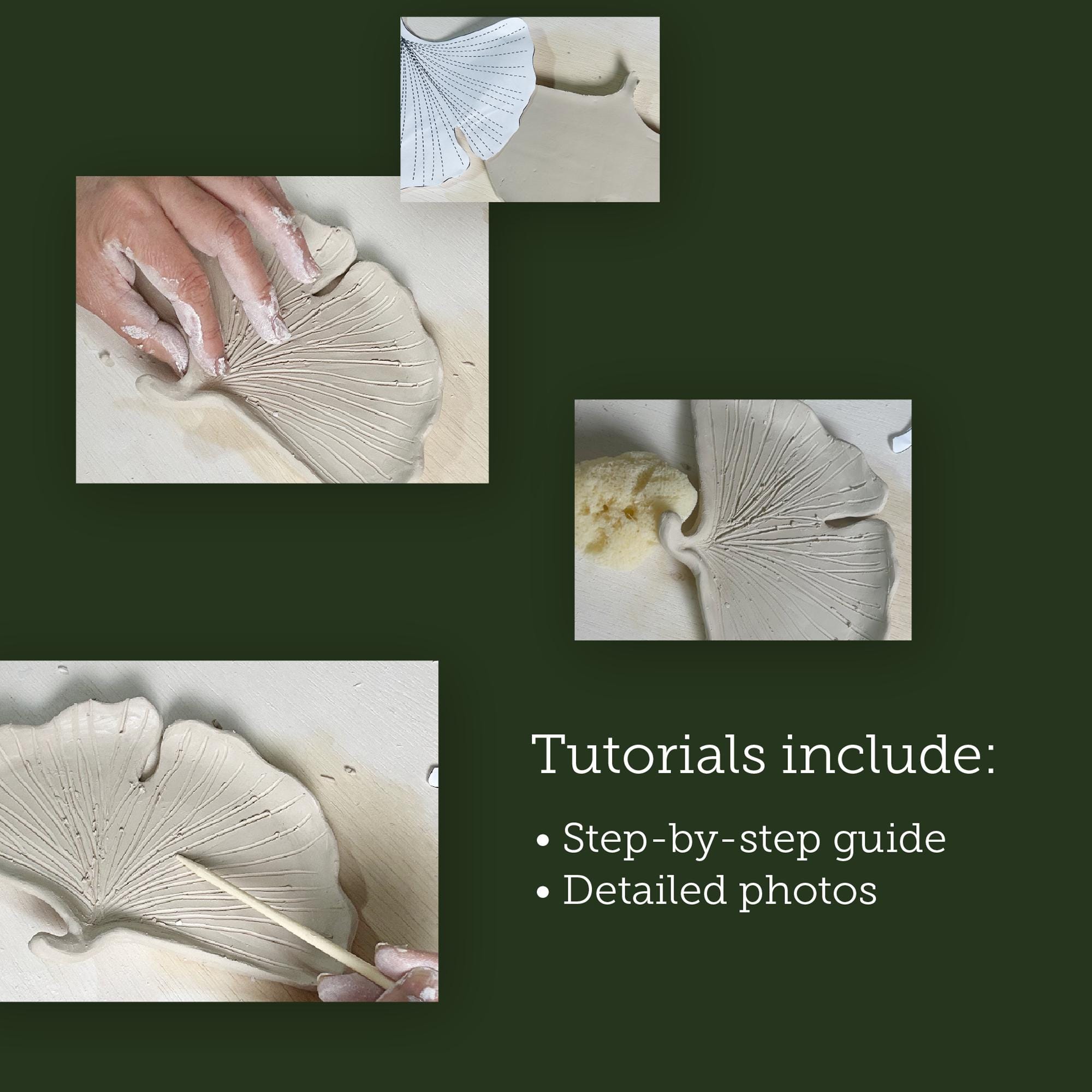 Gingko Leaf Pottery Template: DIY Clay Dish PDF Tutorial - Etsy