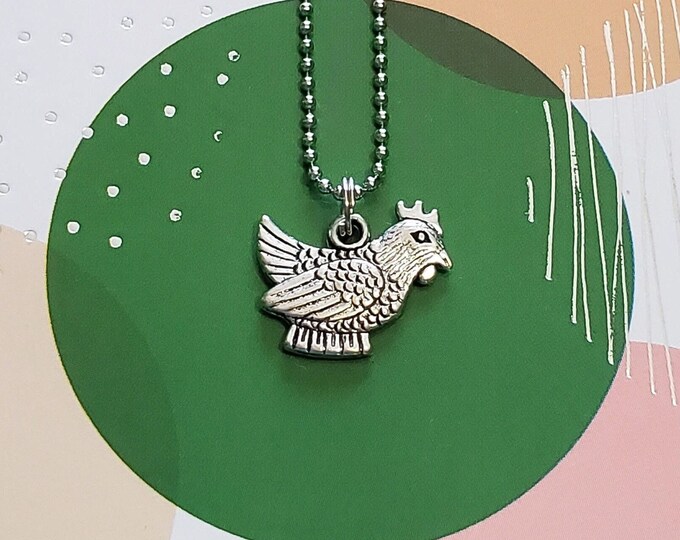 Antique Silver Chicken Necklace: Farm Animal Jewelry - Etsy