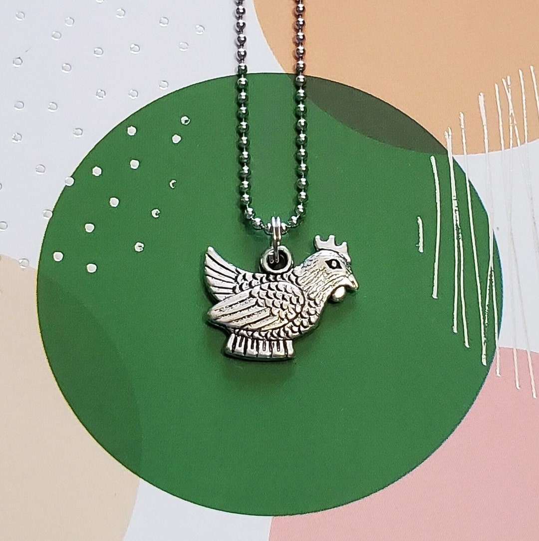 Chicken Necklace - Chicken Charm - Chicken Jewelry - Chicken Gift ...