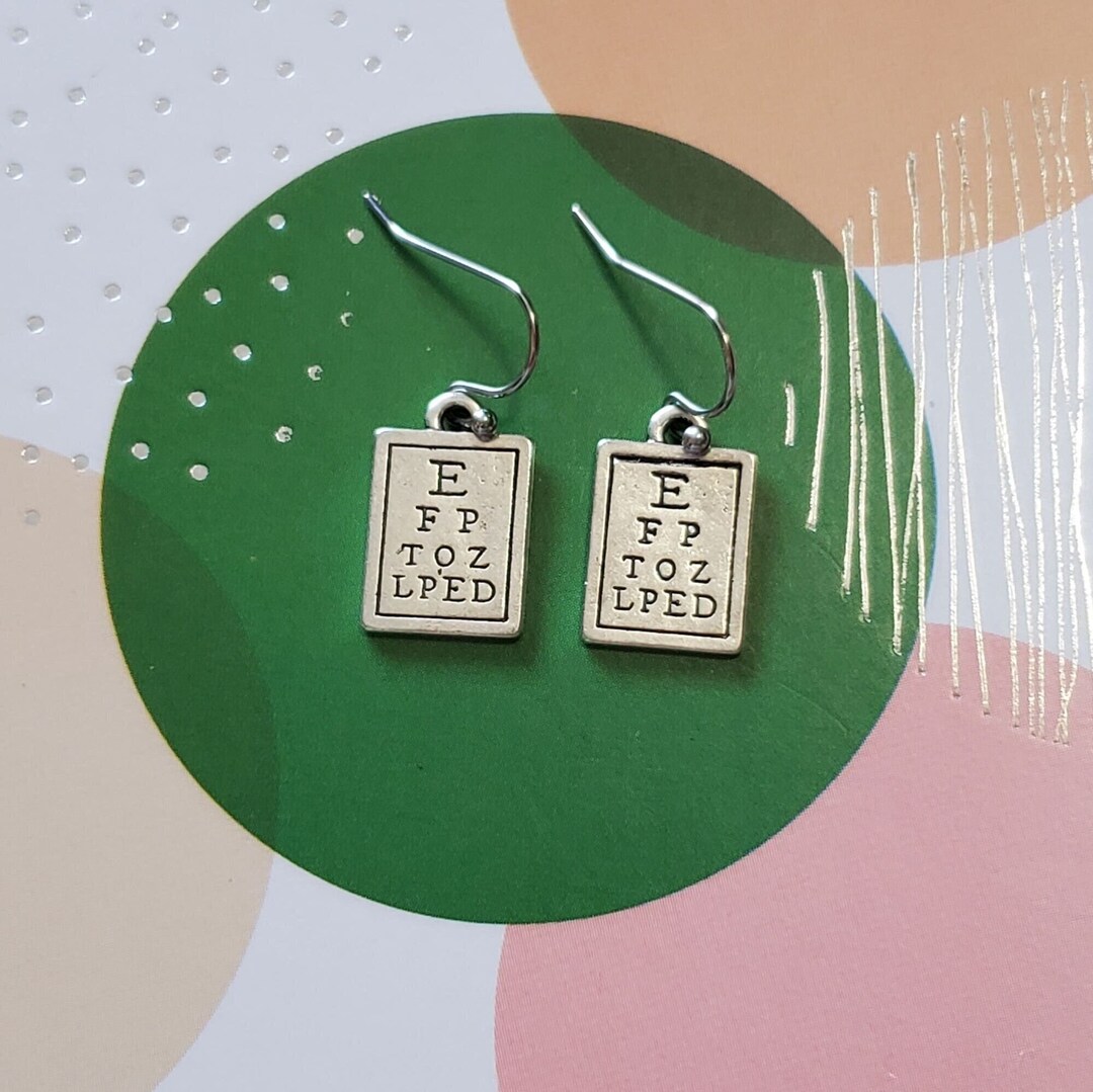 Eye Chart Earrings - Eye Chart Charms - Ophthalmologist Earrings ...