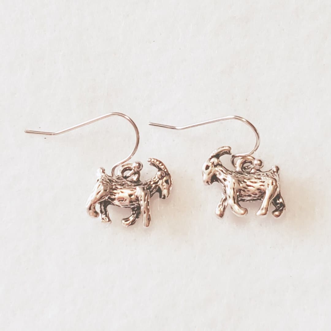 Goat Earrings - Goat Charms - Farm Jewelry - Animal Jewelry - Goat Gift ...