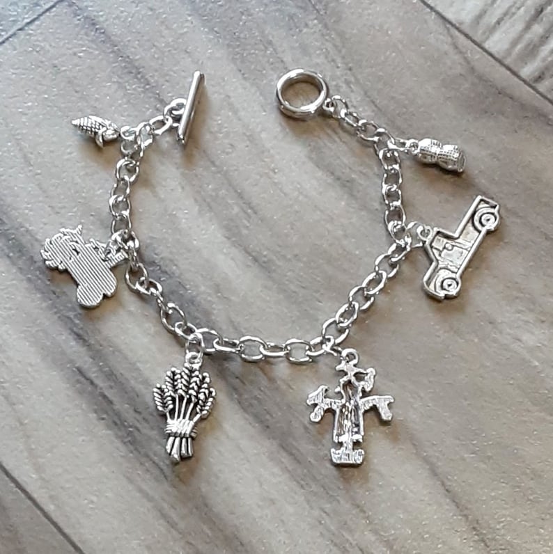 Farm Charm Bracelet - Farm Jewelry - Farming Bracelet - Peanut Farmers ...