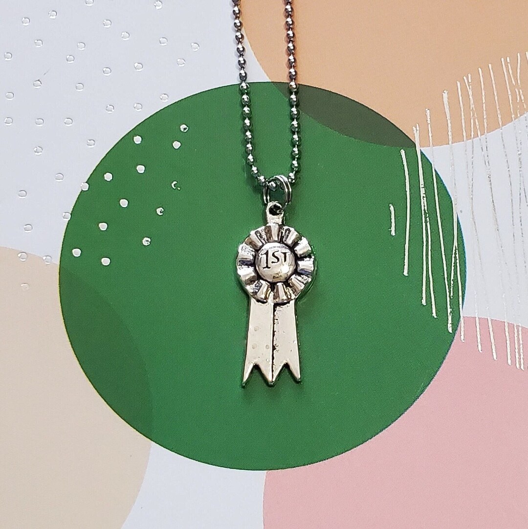 First Place Ribbon Necklace - First Place Ribbon Charm - First Place ...