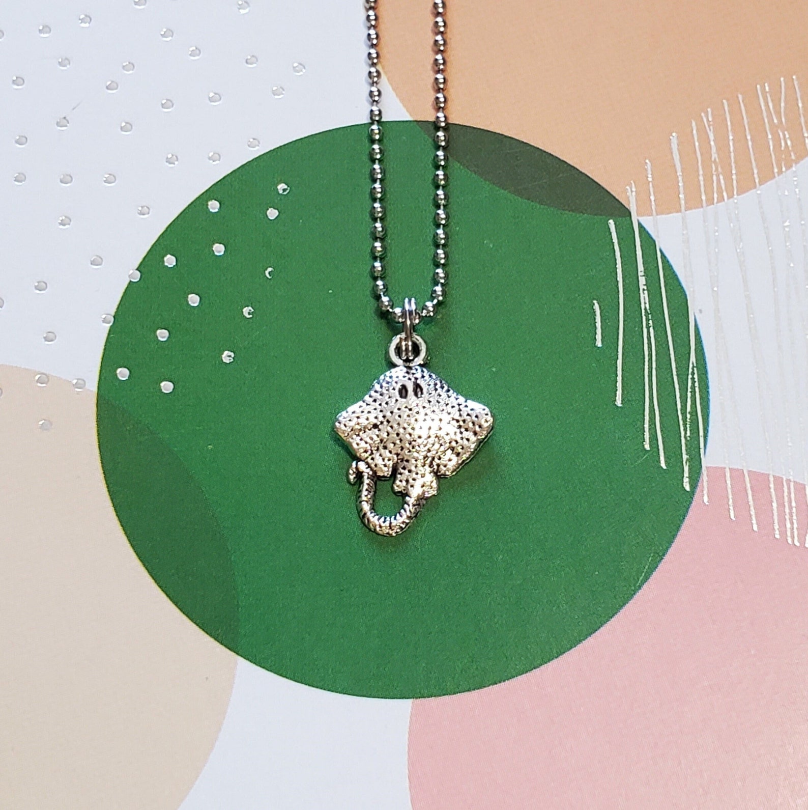 Stingray Necklace - Stingray Charm - Stingray Jewelry - Ocean Gift ...
