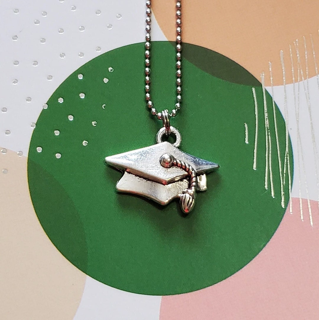 Graduation Necklace - Graduation Cap Charm - Graduation Jewelry ...
