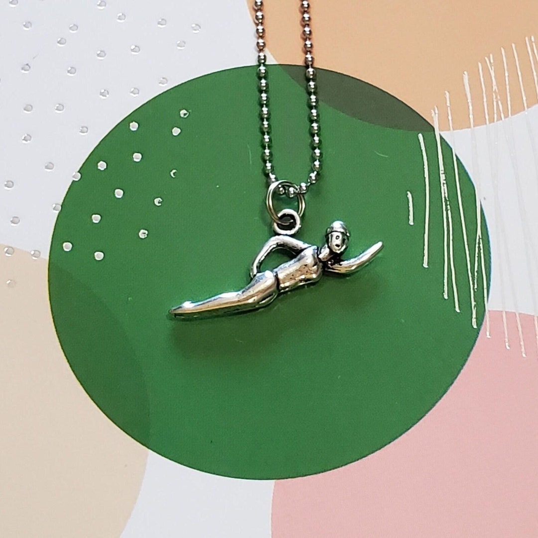 Swimmer Necklace - Swimmer Charm - Swimmer Jewelry - Swim Coach Gift ...