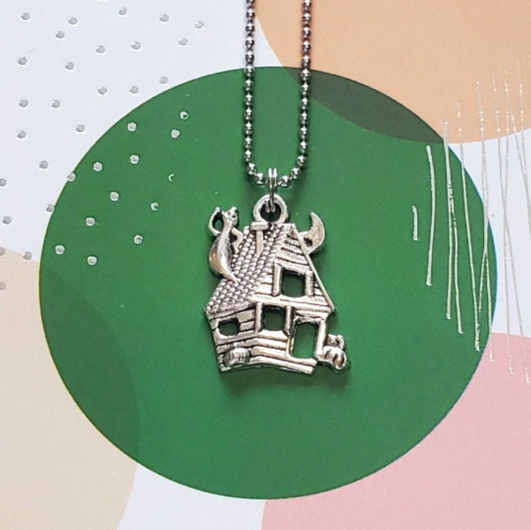 Haunted House Necklace Haunted House Charm Halloween Necklace Halloween ...