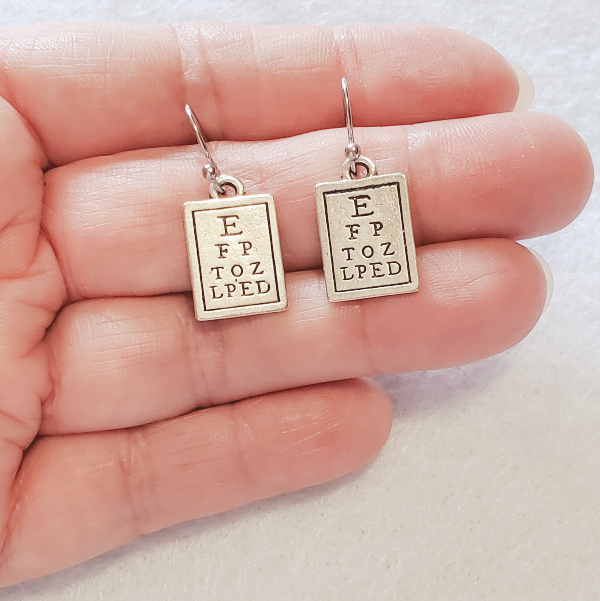 Eye Chart Earrings - Eye Chart Charms - Ophthalmologist Earrings ...