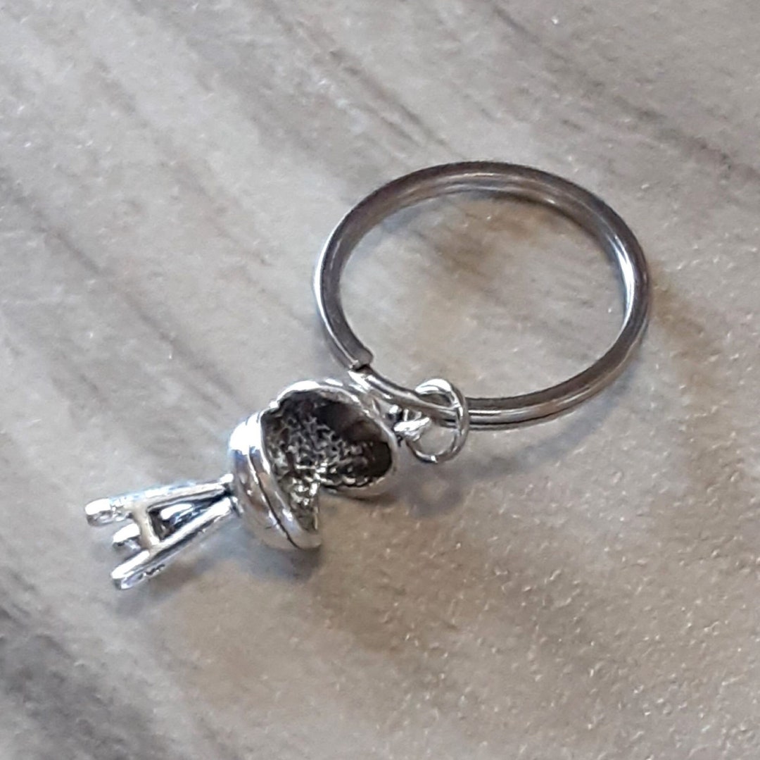 Grill Keychain: Antique Silver BBQ Charm, Chef Gift - Etsy