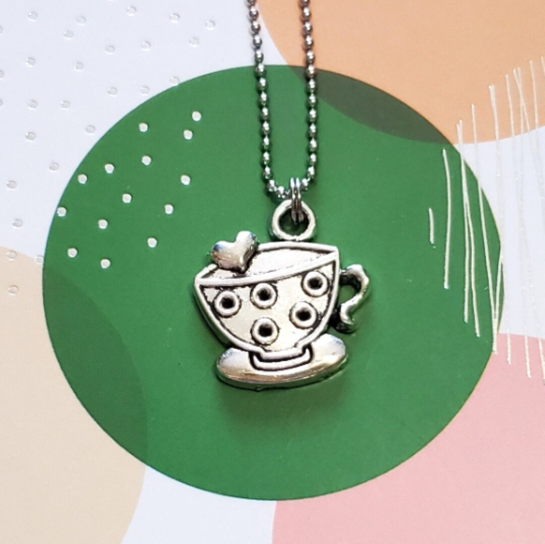 Teacup Necklace - Teacup Charm - Teacup Jewelry - Tea Lovers Gift - Tea ...